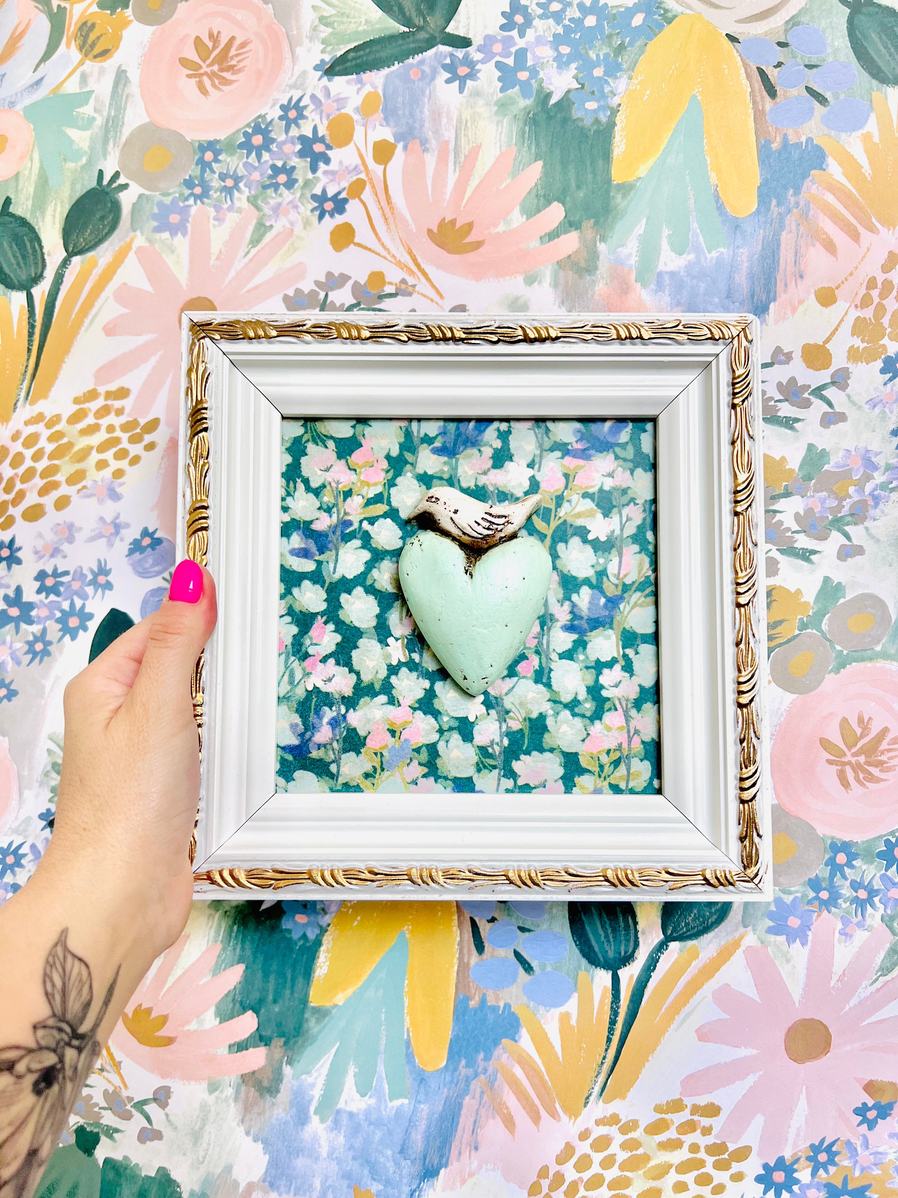 Cuadrito Corazón Bird – MariaCuadros