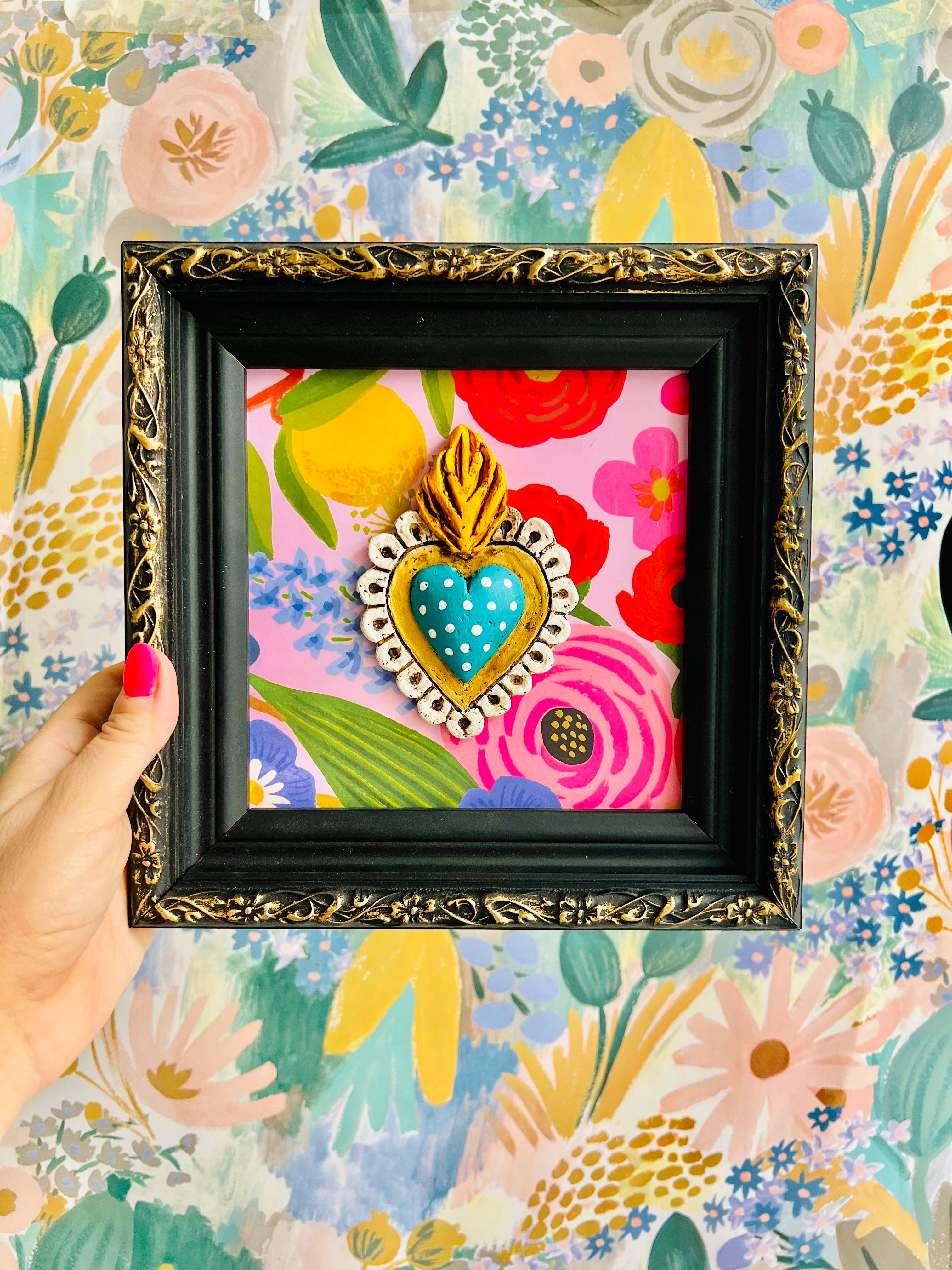 Cuadrito Corazón Turquesa – MariaCuadros